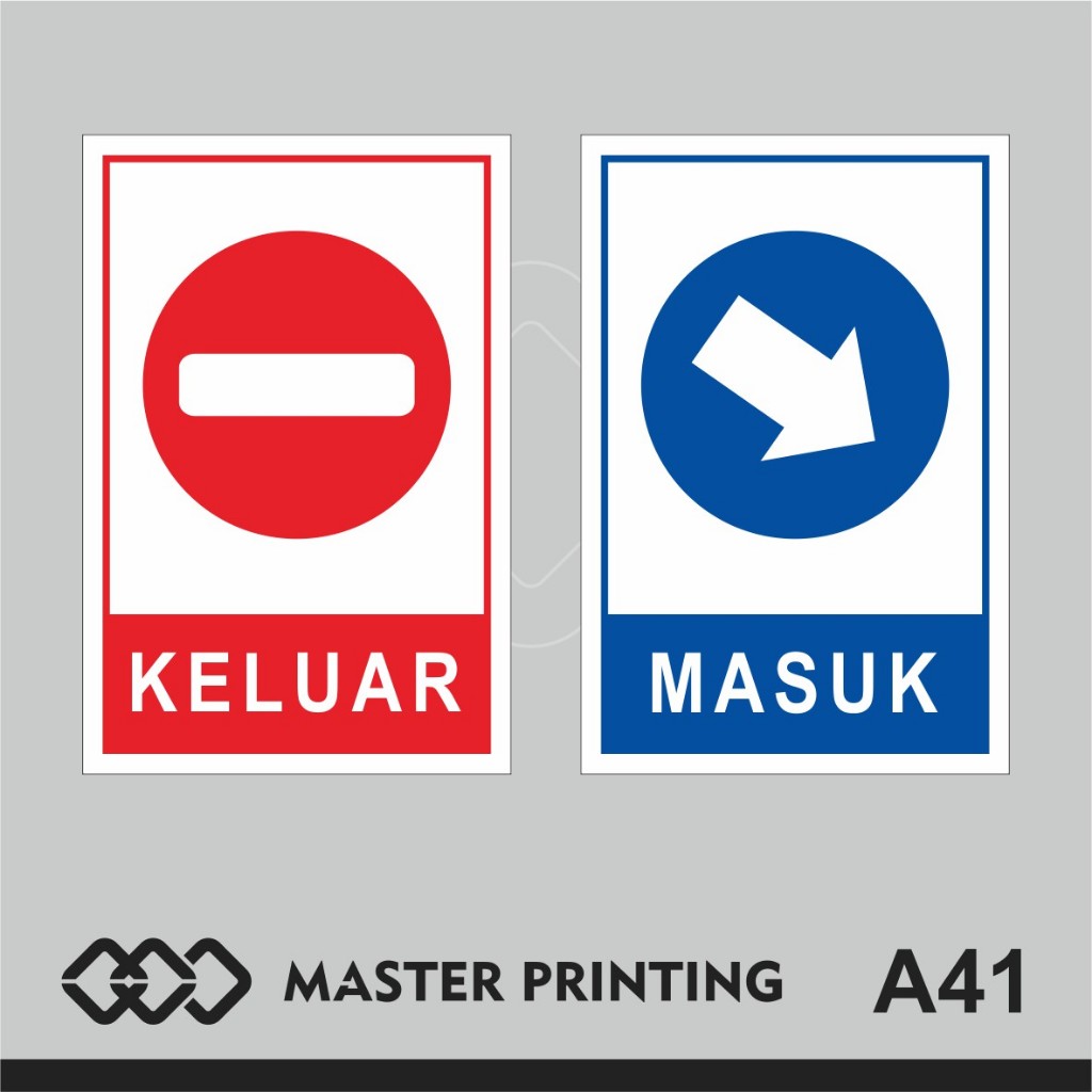 Jual A41 - Akrilik Keluar Masuk, Acrylic Sign Tanda Arah Keluar dan ...