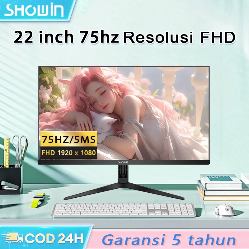 Jual Monitor Komputer LED 20/22/24/27 Inch SHOWIN Layar Jernih Panel VA ...