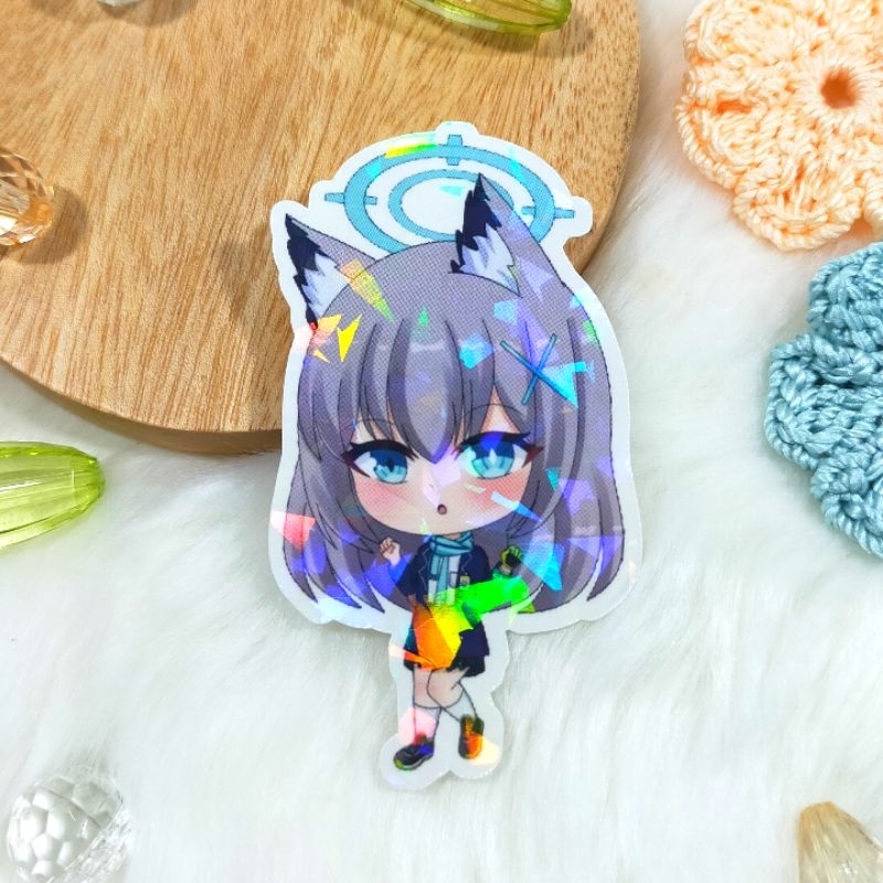 Jual Sticker Hologram Brokenglass Fanmerch Blue Archive Shiroko ...