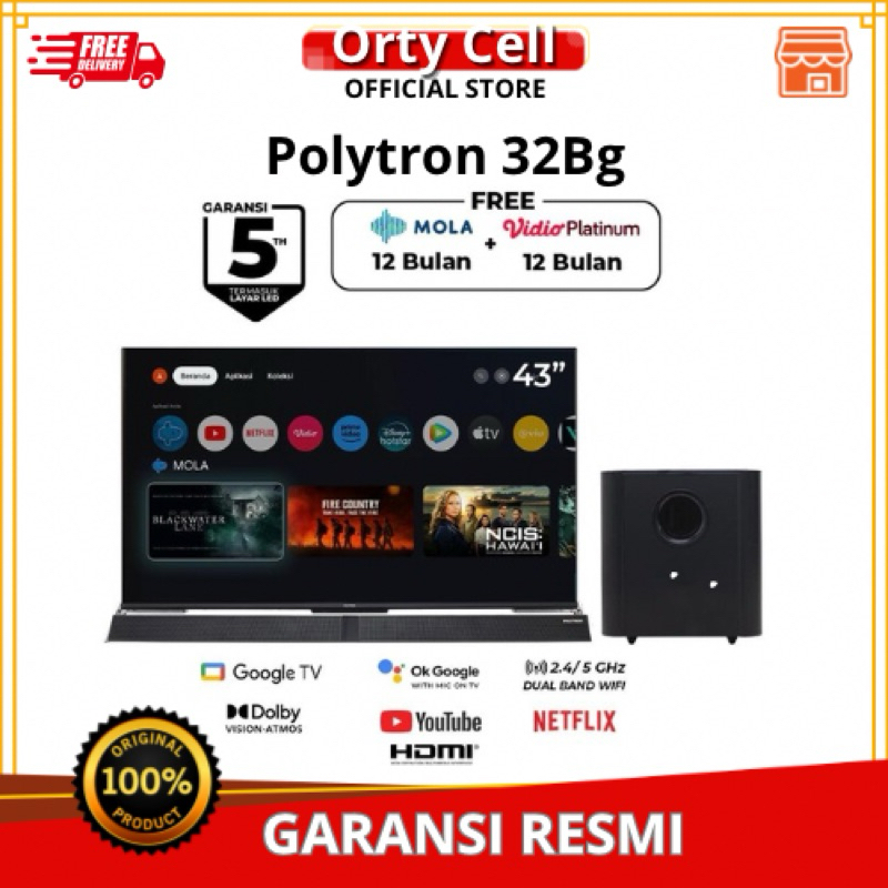 Jual POLYTRON 32 INC ANDROID TV Google TV 32 inch PLD 32BG9058 GARANSI RESMI | Shopee Indonesia