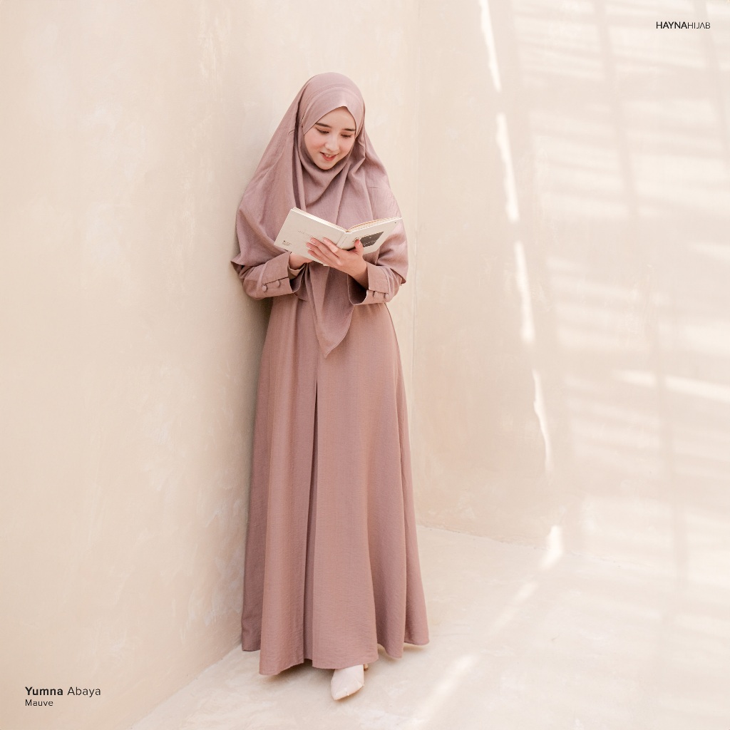 Jual Hayna Yumna Abaya Set Hijab (Mauve) - Gamis Syari Umrah Umroh ...