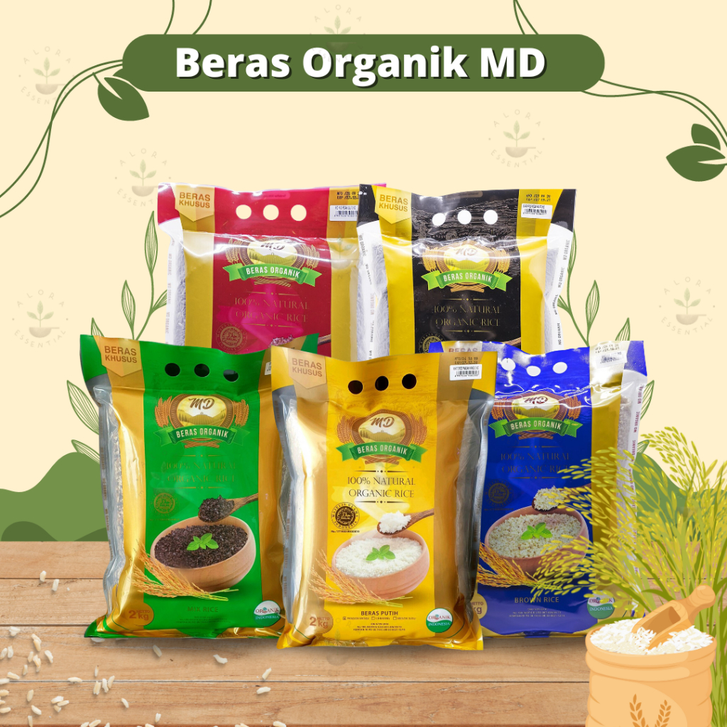 Jual MD Organic Rice - Beras Organik MD Beras Merah Putih Pandan Wangi ...