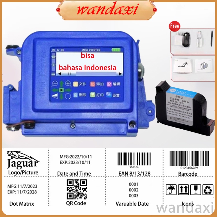 Jual Garansi 1 tahun Printer inkjet Cekung Genggam Mini Portable Mesin ...