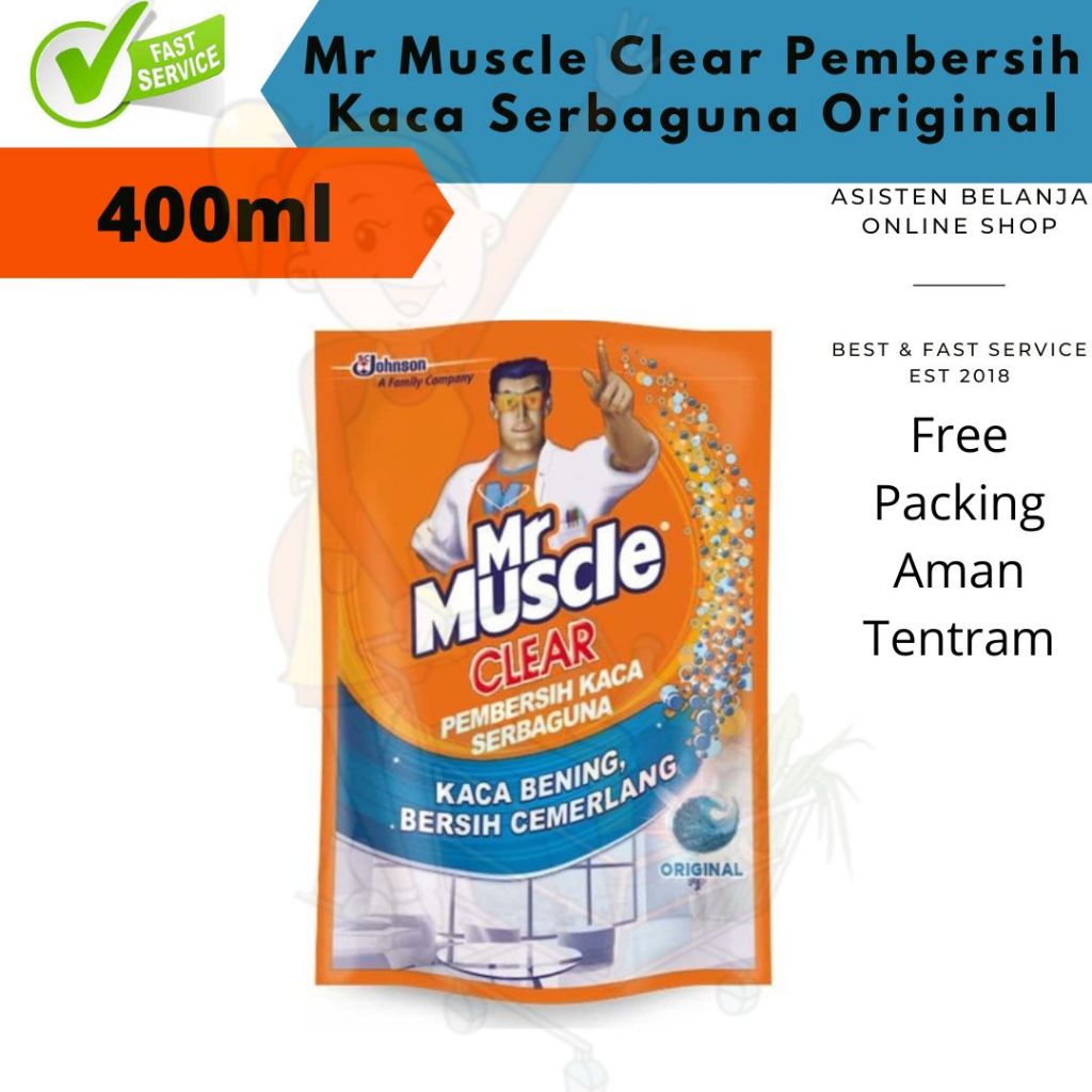 Jual MR MUSCLE Clear Pembersih Kaca Serbaguna Original 400ml 400 ml ...