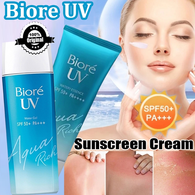 Jual 【COD ORI】Biore Sunscreen 50 SPF PA ++++/Biore Moisturizing UV Aqua Rich Sunscreen Watery ...