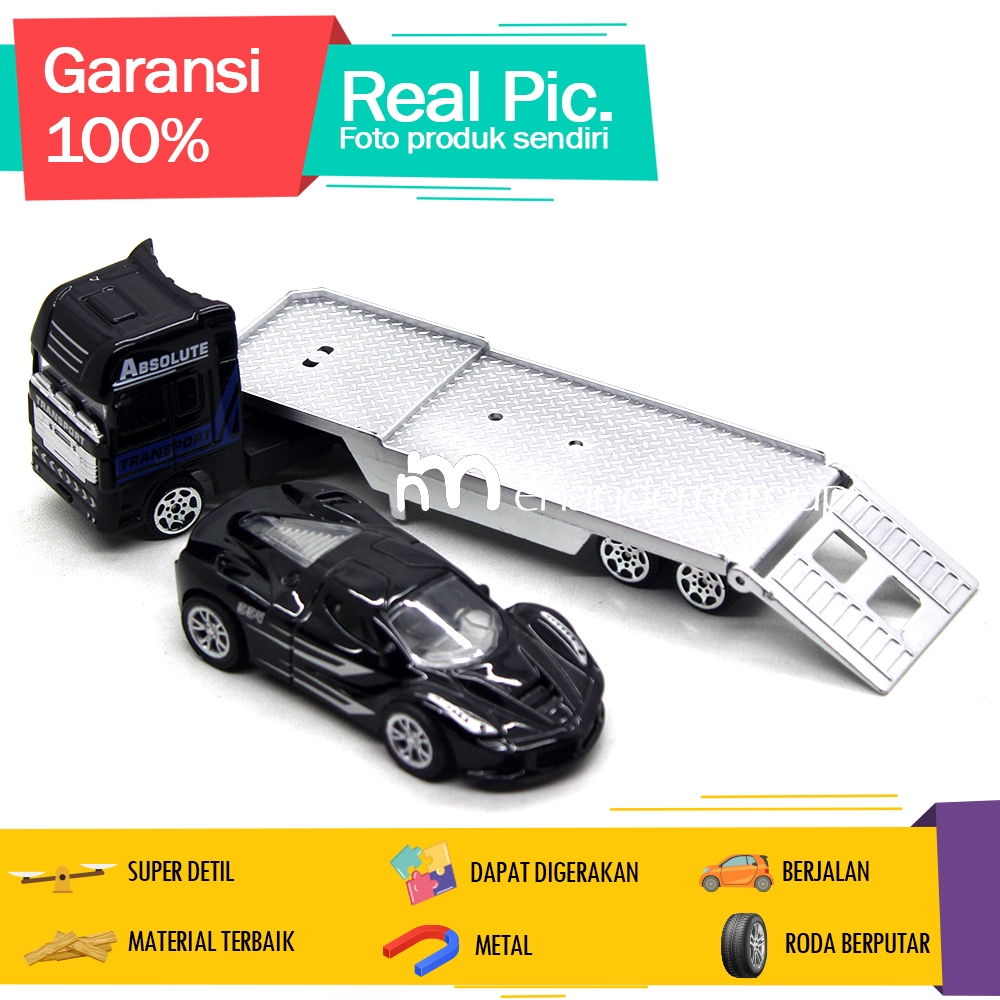 Jual Diecast Miniatur Mainan Mobil Truk Kontainer Trailer Towing Car ...