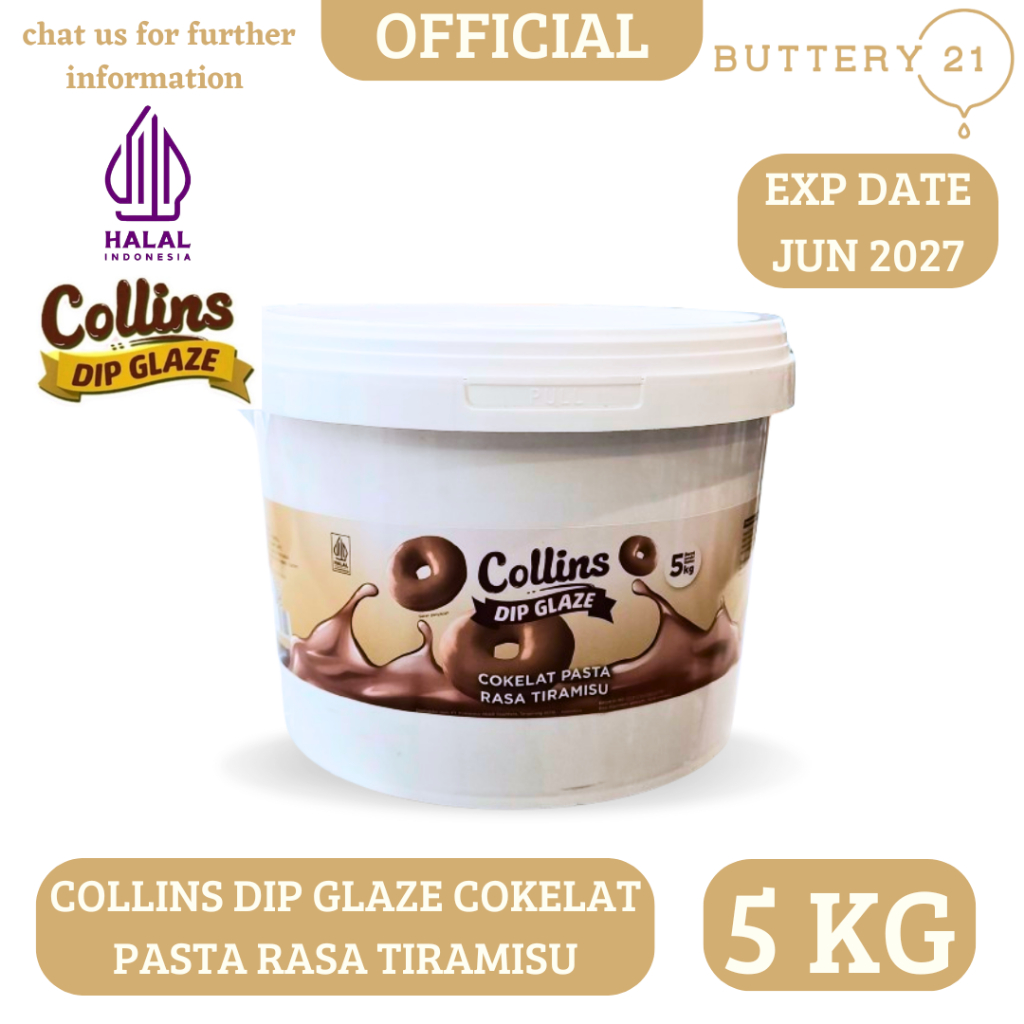Jual COLLINS DIP GLAZE COKELAT PASTA RASA TIRAMISU 5 KG/TIPPING OLES ...