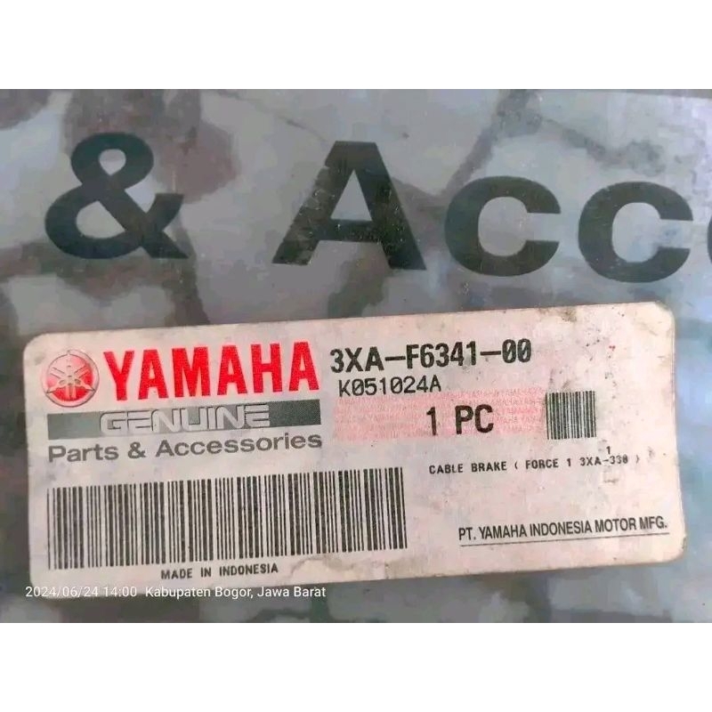 Jual Kabel Cable Rem Brake Depan YAMAHA F1 FORCE1 ALFA CRYPTON SIGMA Kode Parts : 3XA-F6341 ...