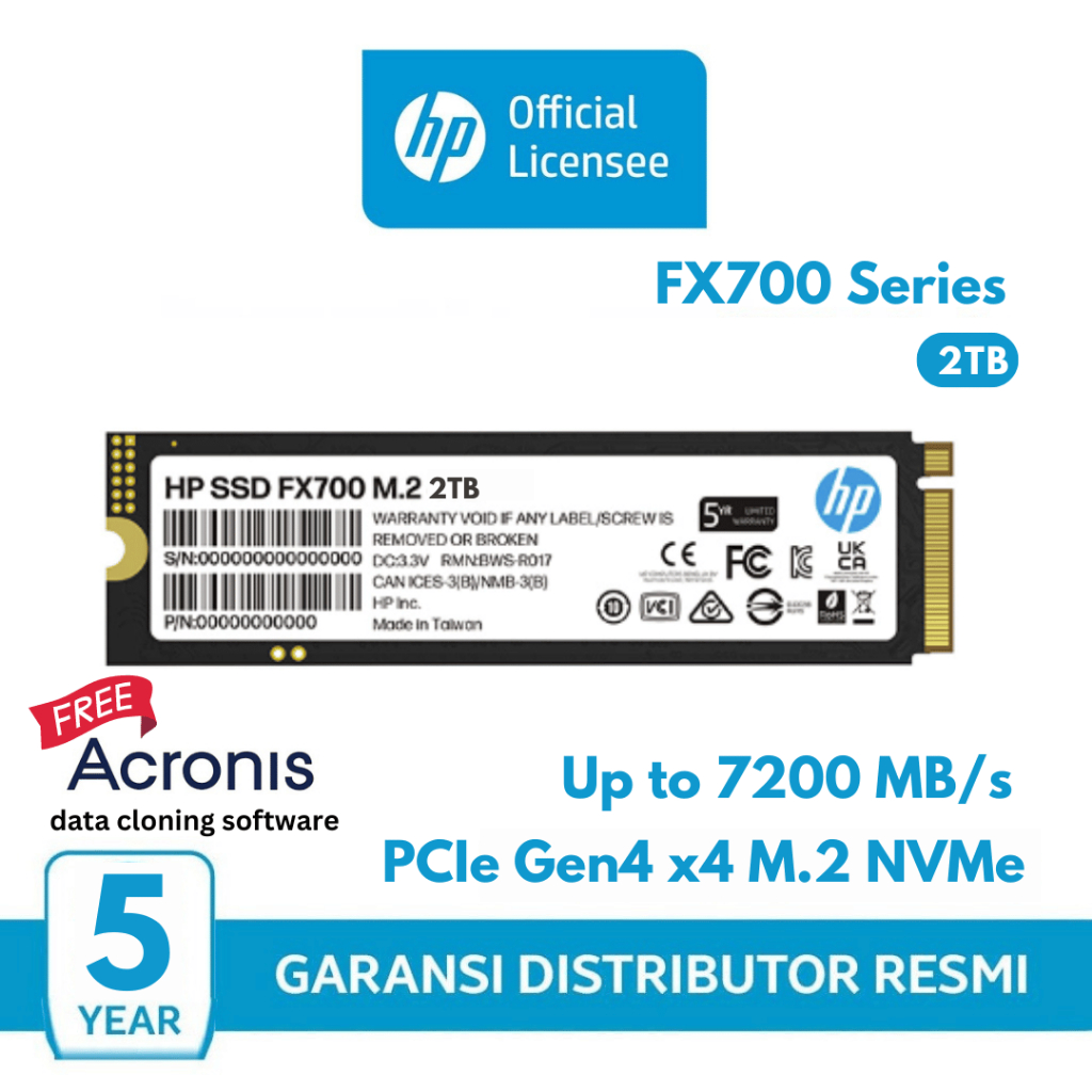 Jual HP SSD FX700 PCIE Gen 4x4 M.2 NVMe 7200MB/s 2TB M2 SSD NVME 2280 ...