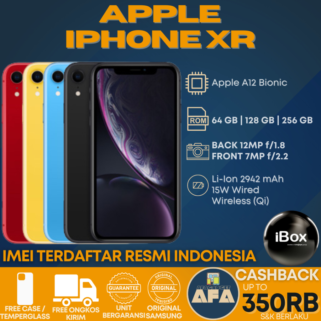 Jual Apple iPhone XR | 64GB 128GB 256GB | Second Original Fullset Resmi Indonesia | Shopee Indonesia