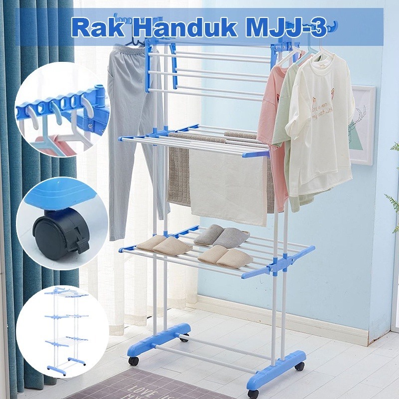 Jual RAJA LINEN-Rak Jemuran 3 Tingkat Rak Jemuran Handuk 3 Susun Stand ...