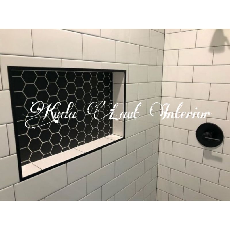 Jual Keramik Mosaic Type HEX2 1022 Hitam Matt/Doff Kuda Laut Mass ...