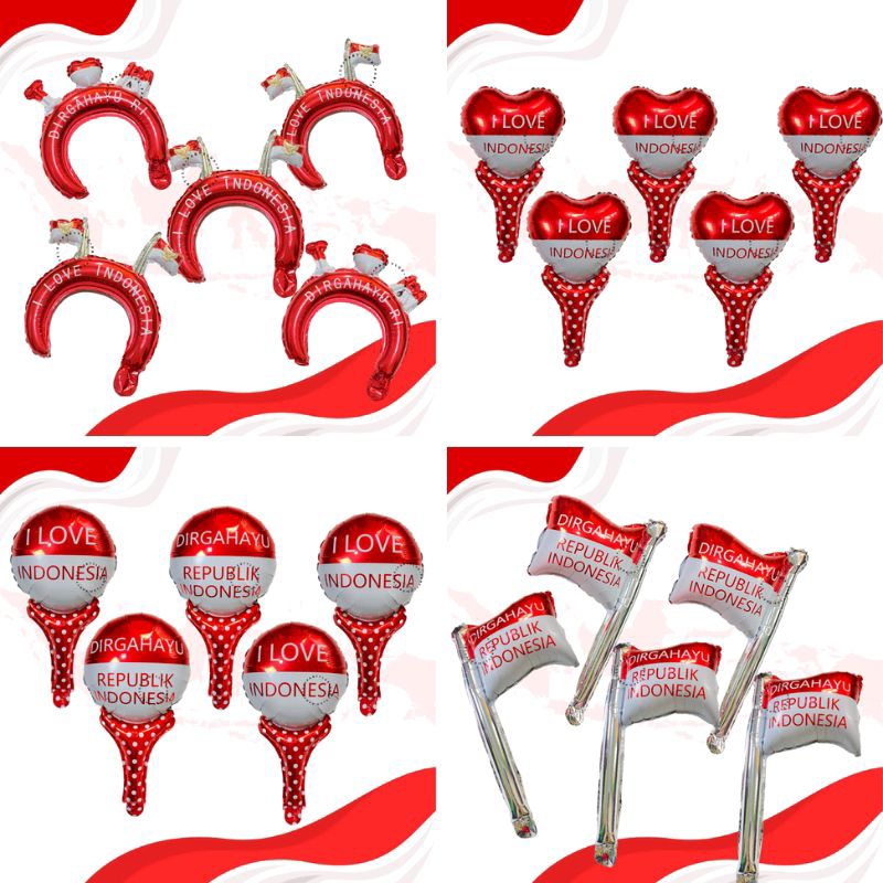 Jual I LOVE INDONESIA / Balon HUT RI 17 Agustus / BALON Bando/Balon ...