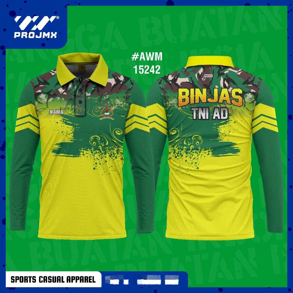 Jual PROJMX - KAOS JERSEY BINJAS TNI AD LENGAN PANJANG | BEBAS CUSTOM | Shopee Indonesia