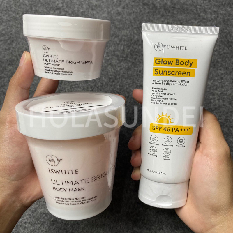 Jual ISWHITE Glow Body Sunscreen SPF 45 PA +++ 100ml | Ultimate ...
