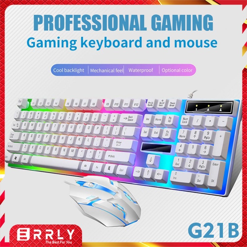 Jual Set Mouse Keyboard Gaming Kabel G21B Mechanical Led RGB Keyboard ...