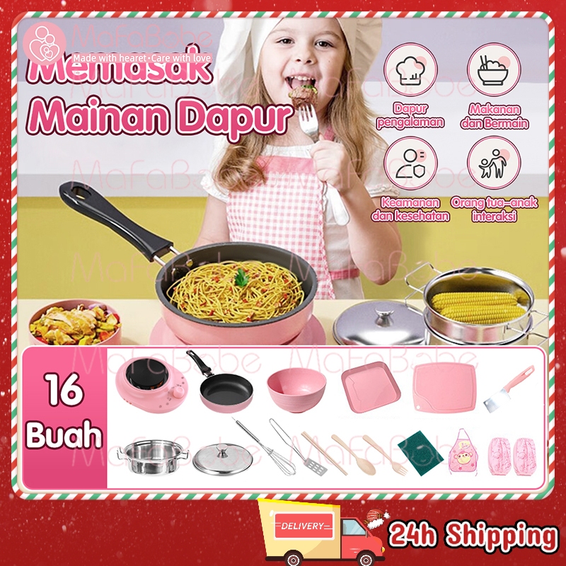 Jual Mafababe Anak-anak Masak Set Dapur Mini Dapat Memasak Nyata ...