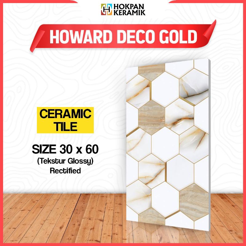 Jual KERAMIK HOWARD DECO GOLD UKURAN 30X60 | Shopee Indonesia