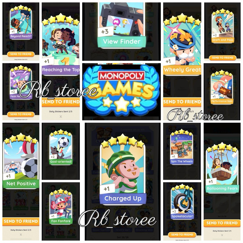Jual STICKER GAME MONOPOLY GO KARTU BINTANG 5 Set Prestige / Sticker ...