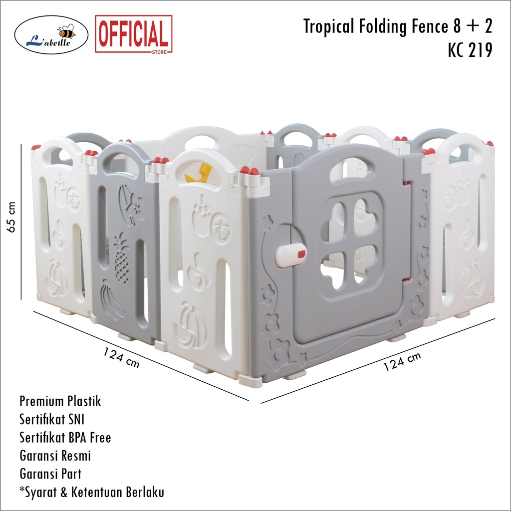 Jual Labeille Pagar Main Tropical Folding Fence 8 + 2 KC 219 / Mainan ...