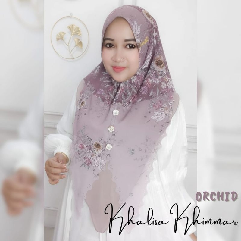 Jual DEWISASHOP Hijab Instan KHALISA KHIMMAR Kancing Softpad Ceruty Babydoll Printing Premium ...