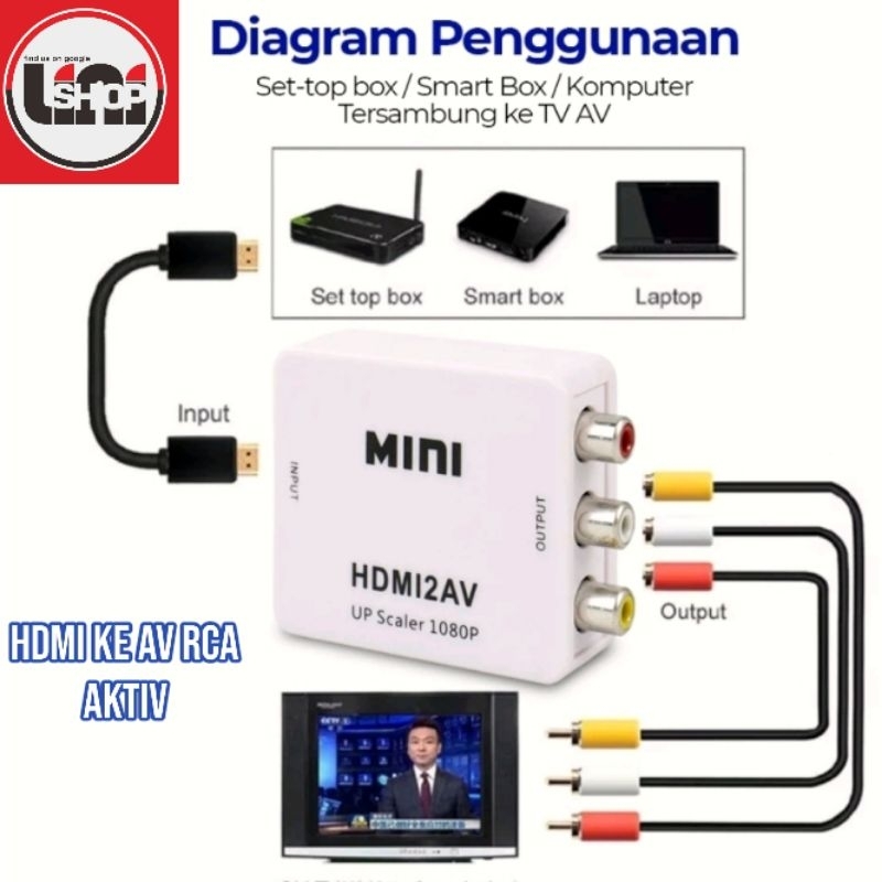 Jual Converter HDMI To AV Mini Series Converter HDMI To Audio Video ...