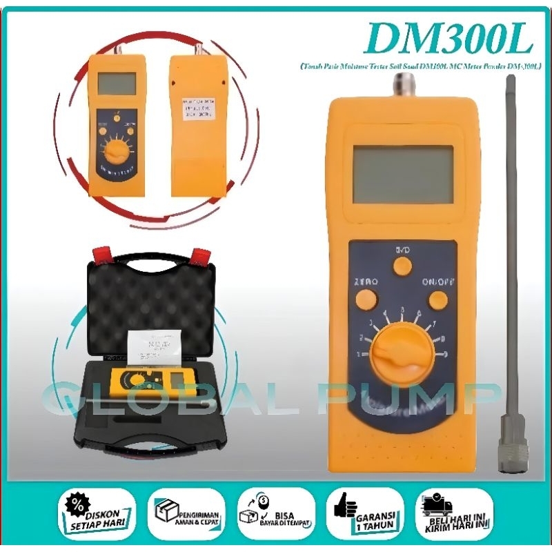 Jual DM300L Digital Soil Moisture Meter Sand Coal Powder Moisture DM ...