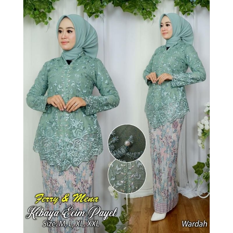 Jual Setelan Kebaya Encim Brukat Payen Jumbo Ld 120 Cm Kebaya Kondangan ...