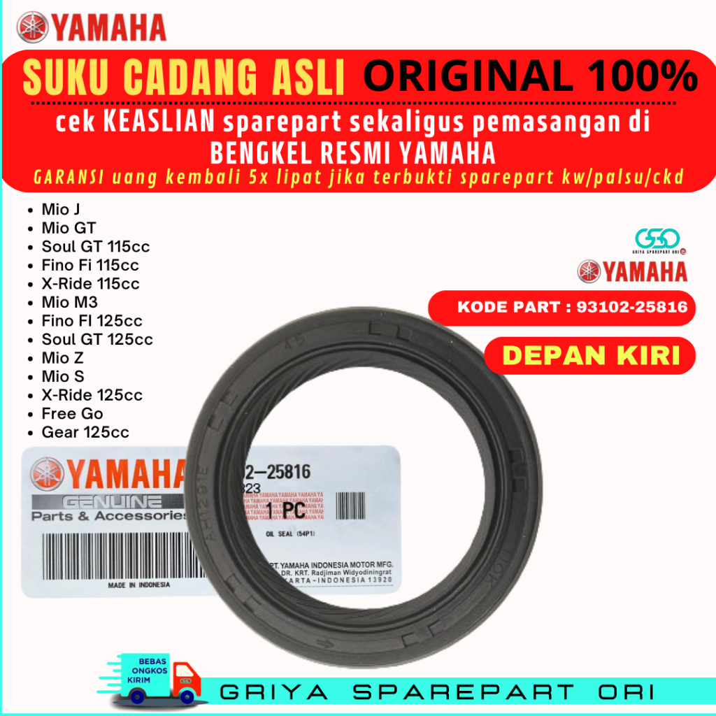 Jual Seal Kruk Kruk As Mio J Ori Sil kruk M3 Z S Soul GT Fino Xride 115 Freego Gear 125 Original ...