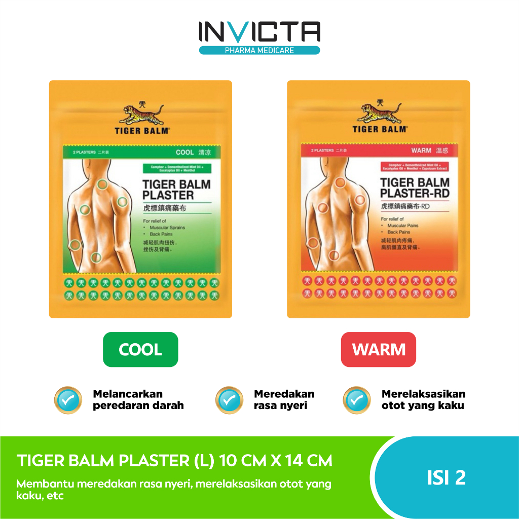 Jual Tiger Balm Plaster (L) 10 Cm X 14 Cm Cool & Warm - Isi 2 | Shopee ...