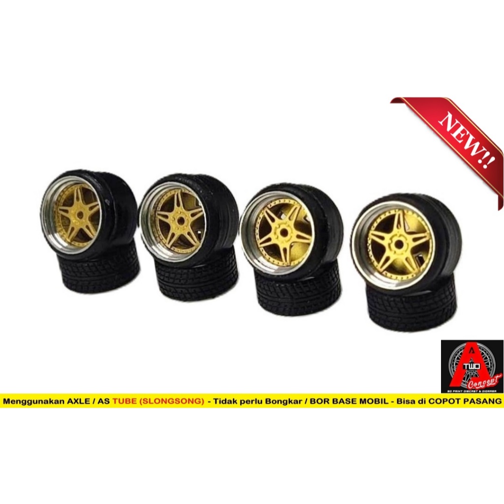 Jual Ban Karet A2C PREMIUM ALLOY HRE5 Double Spoke 10mm Free AXLE ...