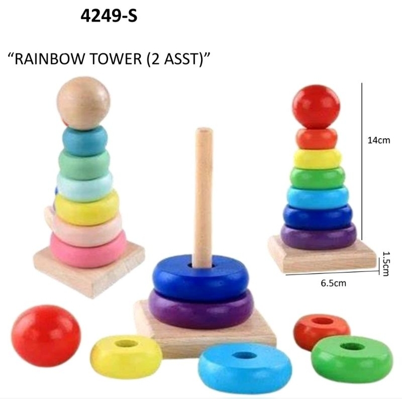 Jual Mainan Balok Susun Block 6 susun 4249-S / Ring Donat kayu / Mainan ...