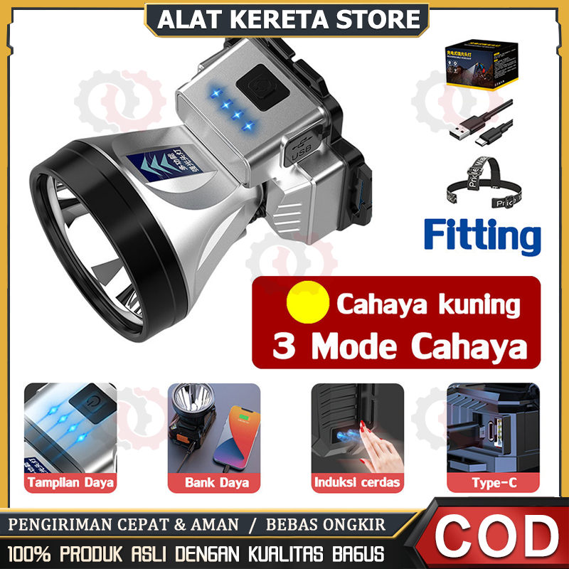 Jual LED Headlamp 500Watt Penerangan terus menerus selama 800 jam senter super terang lampu ...