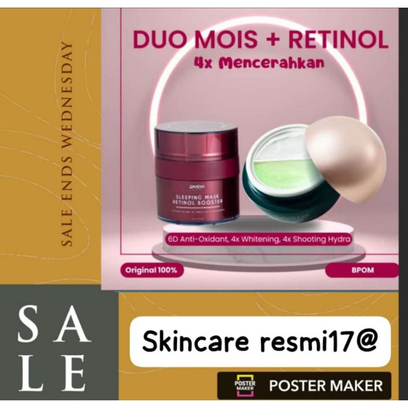 Jual BUNDLING BRIGHTENING GLOW DUO MOISTURIZER PLUS RETINOL DAVIENA ...