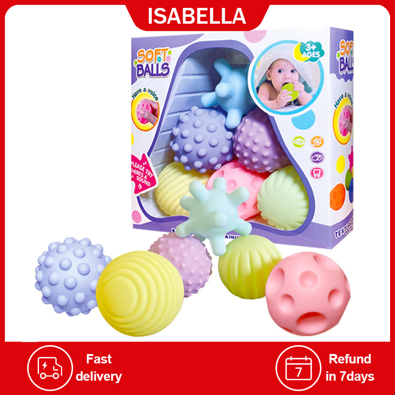 Jual ISABELLA 6PCS Mainan Bola Anak / Bola Karet Mainan mandi Bola ...