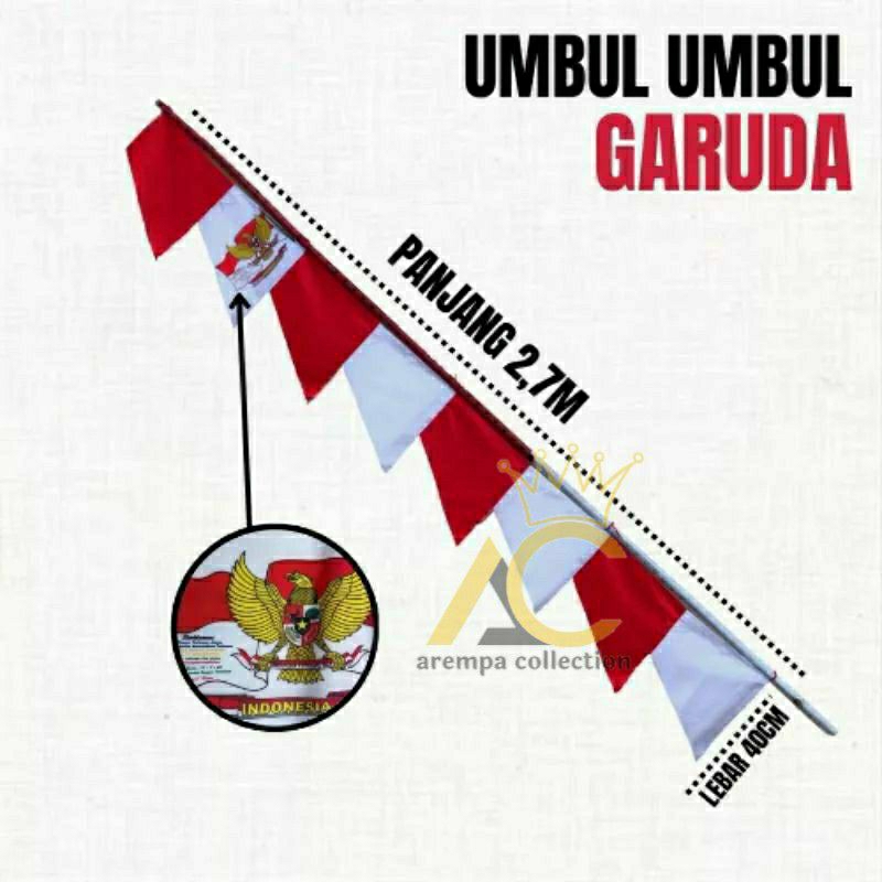 Jual Bendera Umbul Umbul Merah Putih Garuda Paket Isi 1 Kodi (20 Pcs) Mix 3 Warna | Shopee Indonesia