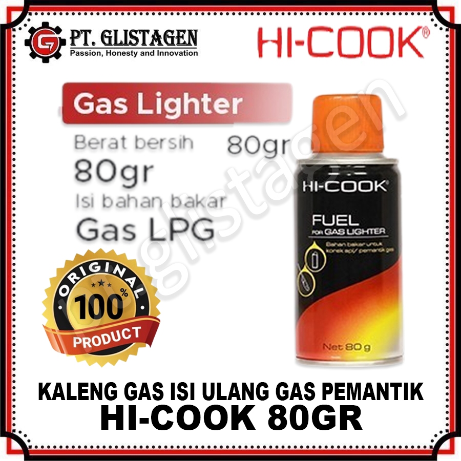 Jual HI-COOK Gas Pemantik 80 gram / Kaleng Gas Isi Ulang Gas Pemantik ...