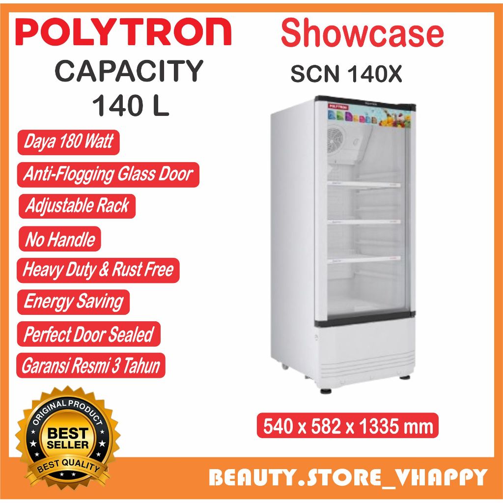 Jual Showcase Polytron 3 Rak 190 liter SCN 140X Garansi Resmi (Kota ...