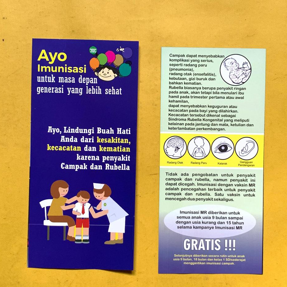 Jual Flyer Ayo Imunisasi | Brosur Kesehatan Anak | Cegah Campak dan ...