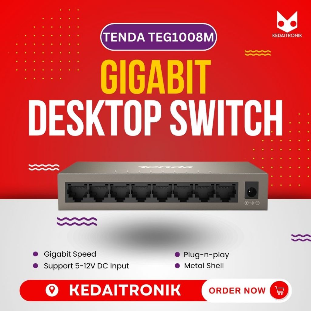 Jual Tenda TEG1008M 8 Port Mini Gigabit Switch 10/100/1000M Rj45 ...