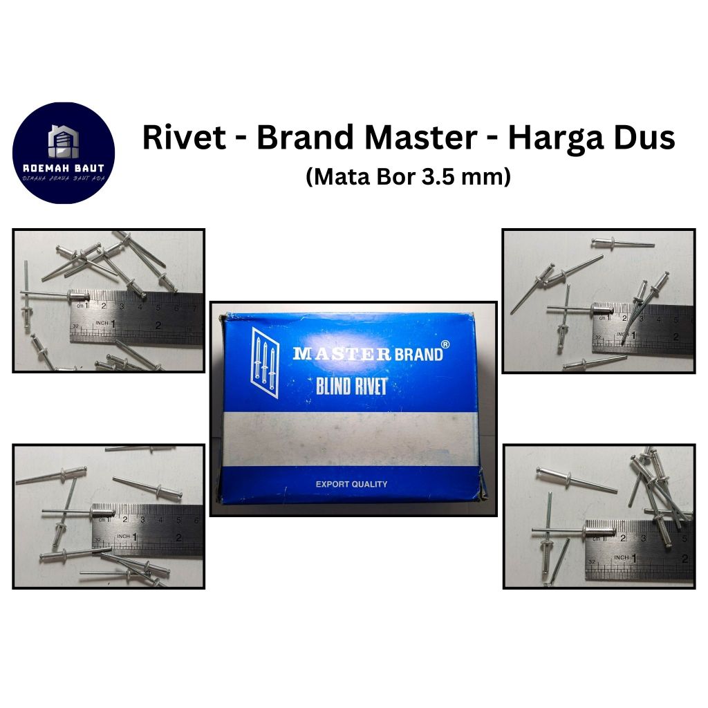 Jual Paku Rivet Merk Master - Blind Rivet (Mata Bor 3.5 mm) - Harga Dus ...