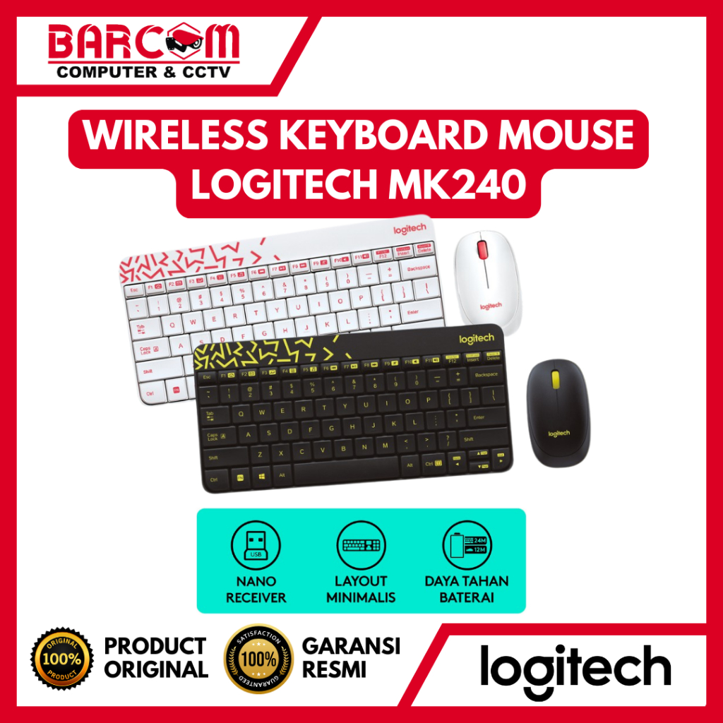 Jual KEYBOARD & MOUSE LOGITECH MK240 WIRELESS - LOGITECH ORIGINAL ...