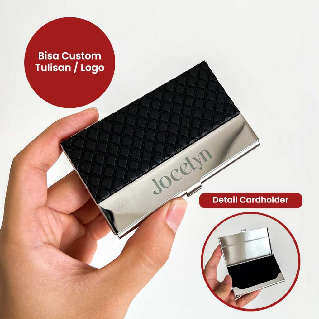 Jual Card Holder Custom Nama Logo Kado Tempat Kartu Nama Custom Tulisan ...