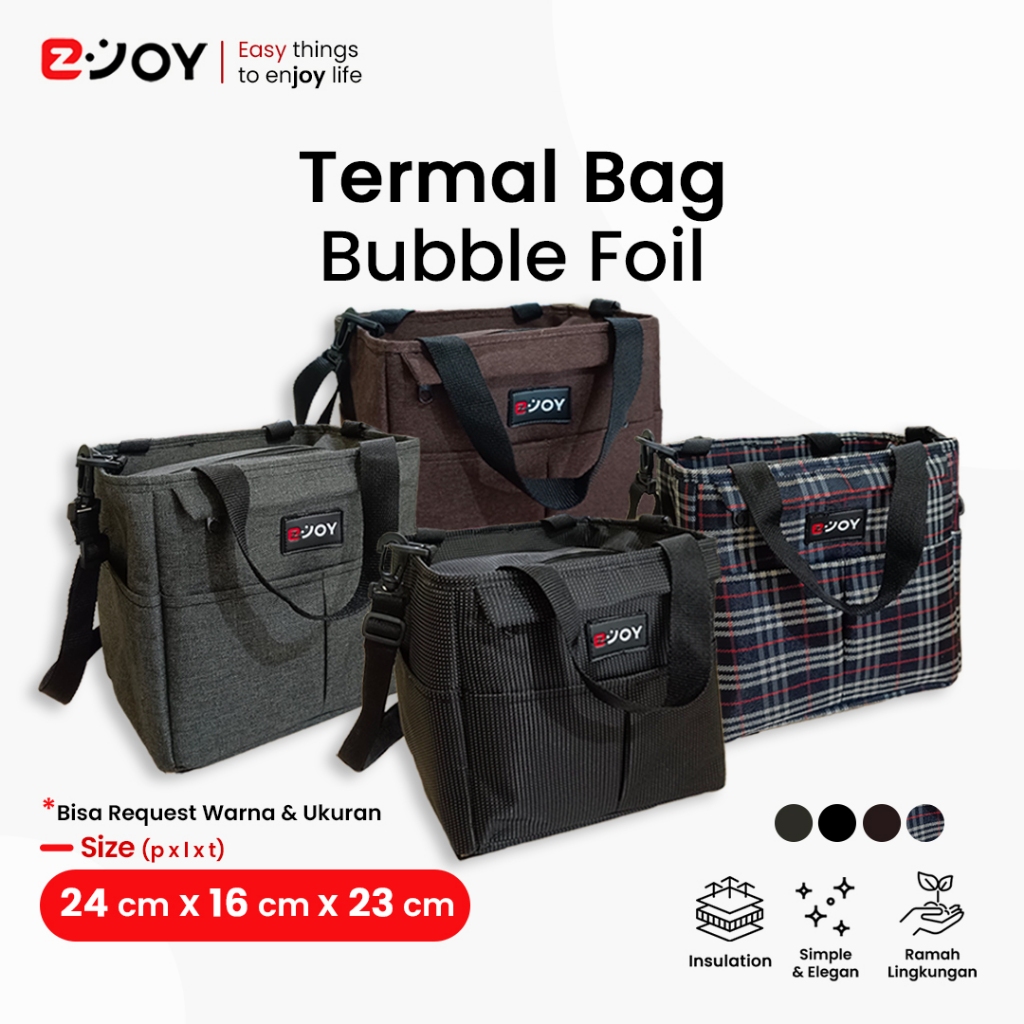 Jual Tas Termal Bahan Tebal Varian Warna 24cm x 16cm x 23cm /Bekal ...
