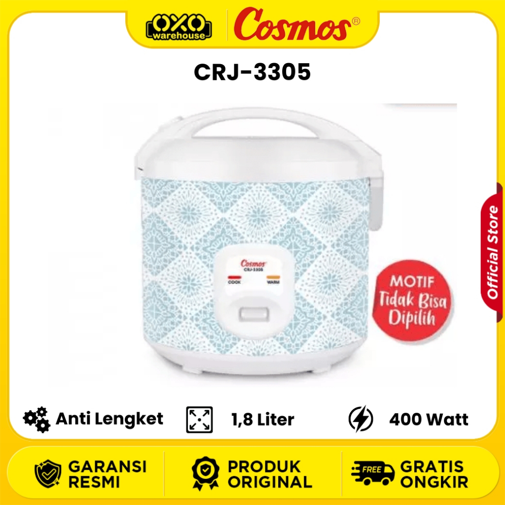 Jual COSMOS Rice Cooker 1,8 Liter Magicom Anti Lengket CRJ 3305 Motif ...