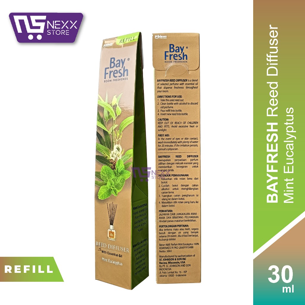 Jual BAYFRESH Reed Diffuser - REFILL - Eucalyptus Mint (30 ml) | Shopee ...