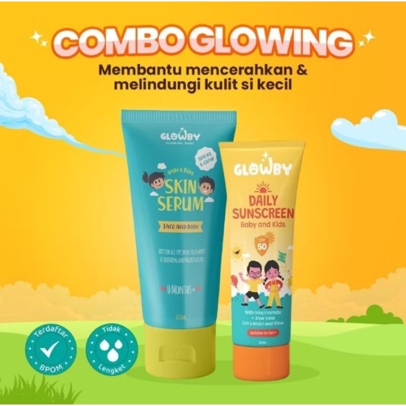 Jual GLOWBY daily sunscreen spr 50 dan skin serum lotion 100ml | Shopee ...