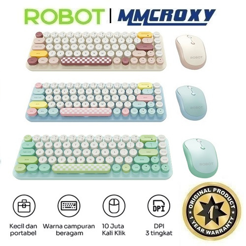 Jual Robot KM3600 Keyboard Mouse Wireless Combo Set 2.4G Stylish ...