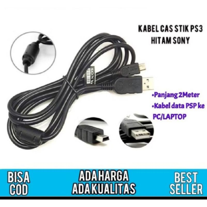 Jual Kabel cas stik ps3/kabel stik/usb to mini usb cable panjang per 3 ...