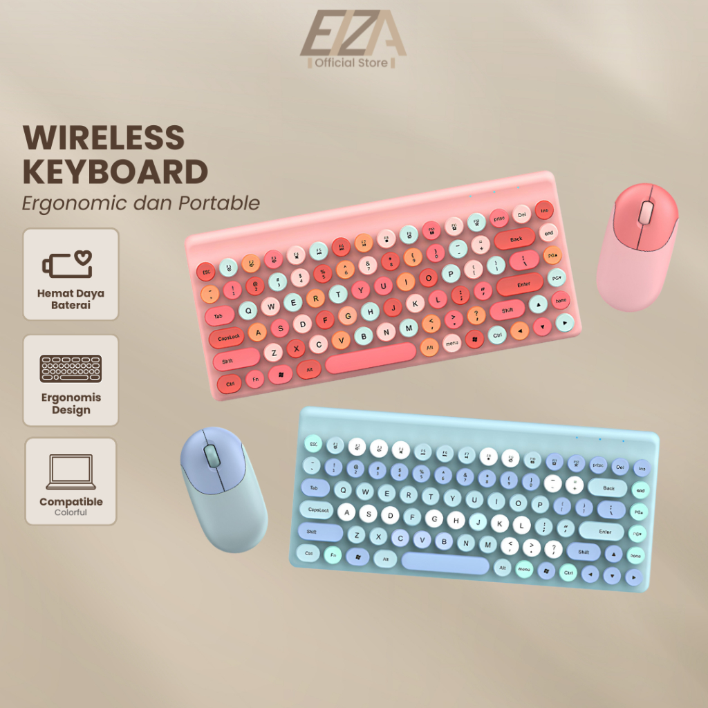 Jual EIZA X Uplu Keyboard Mouse Wireless Set Rechargeable Silent Click ...